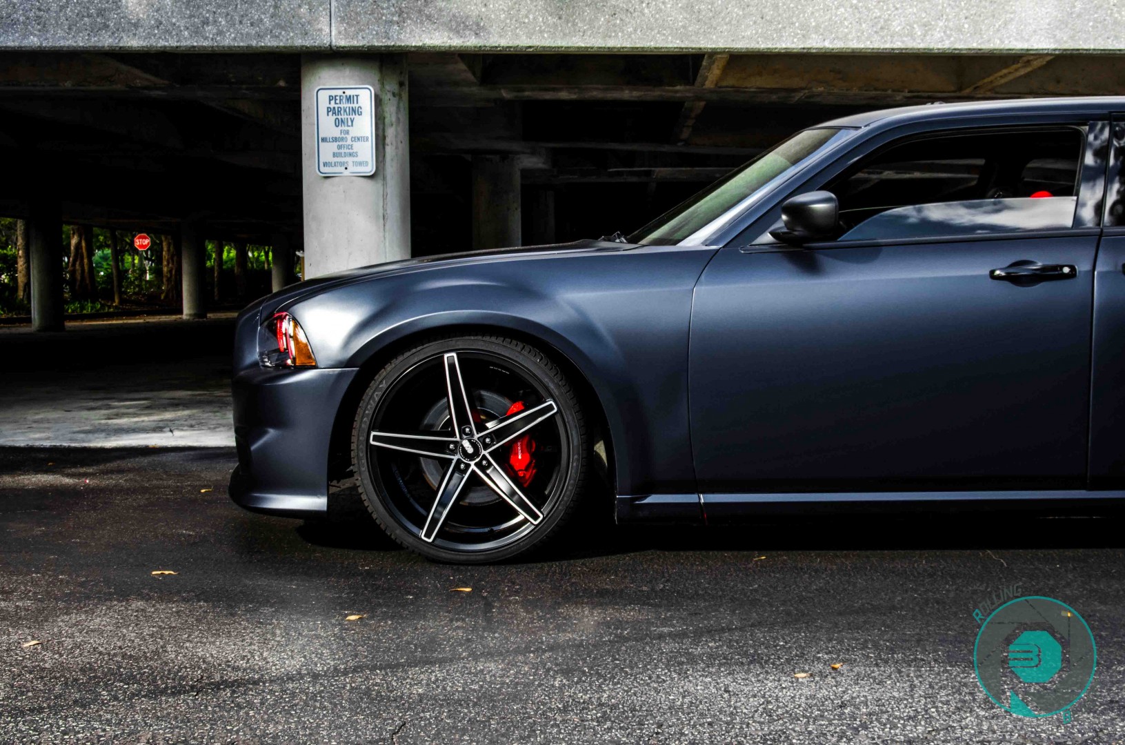 DodgeMagnumMatteBlue2010_22inchXOLuxuryStThomas_BrushedBlack-1 | Leale Ryan